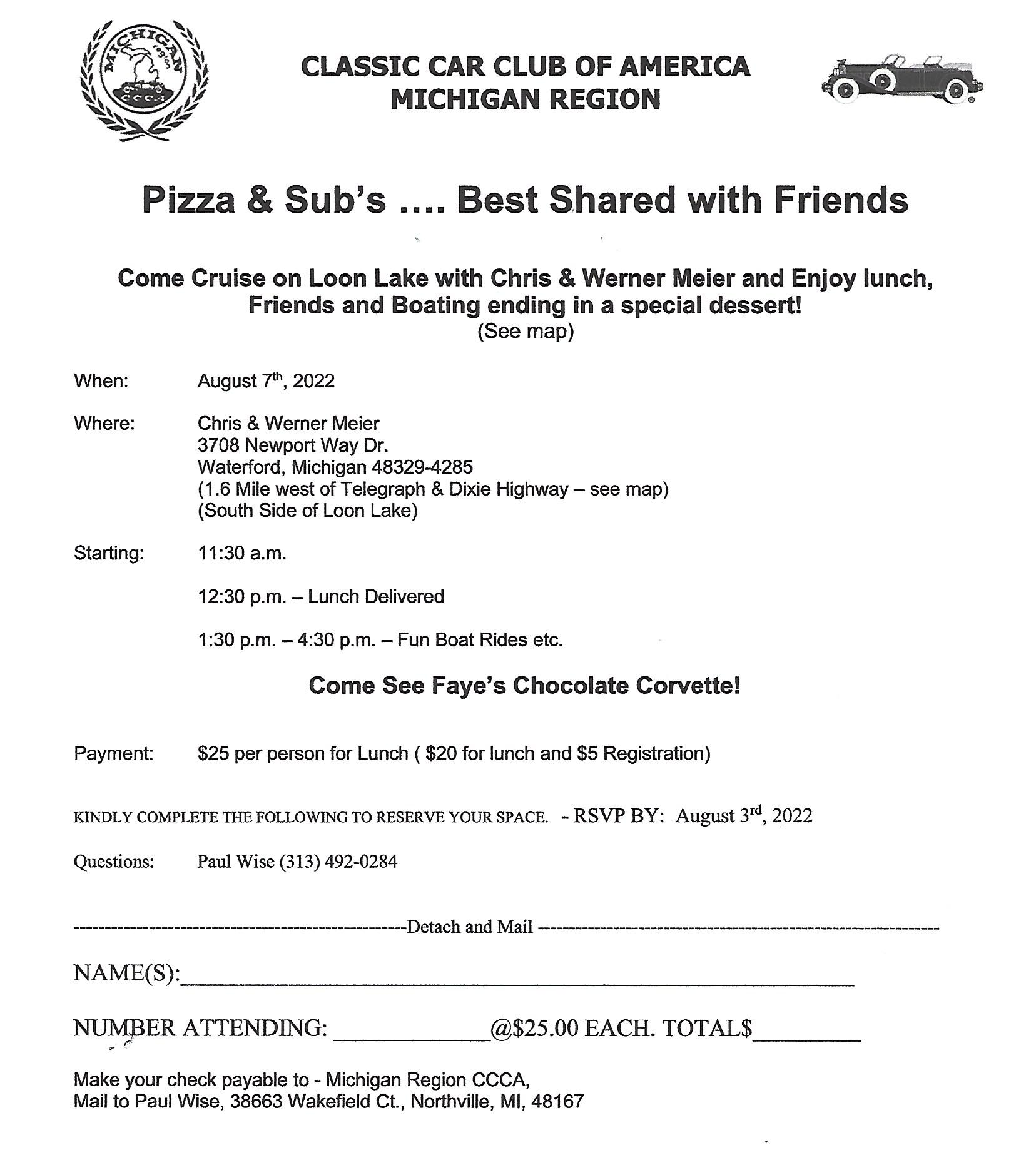 Aug 7 flyer | CCCA - Michigan/Ontario Region
